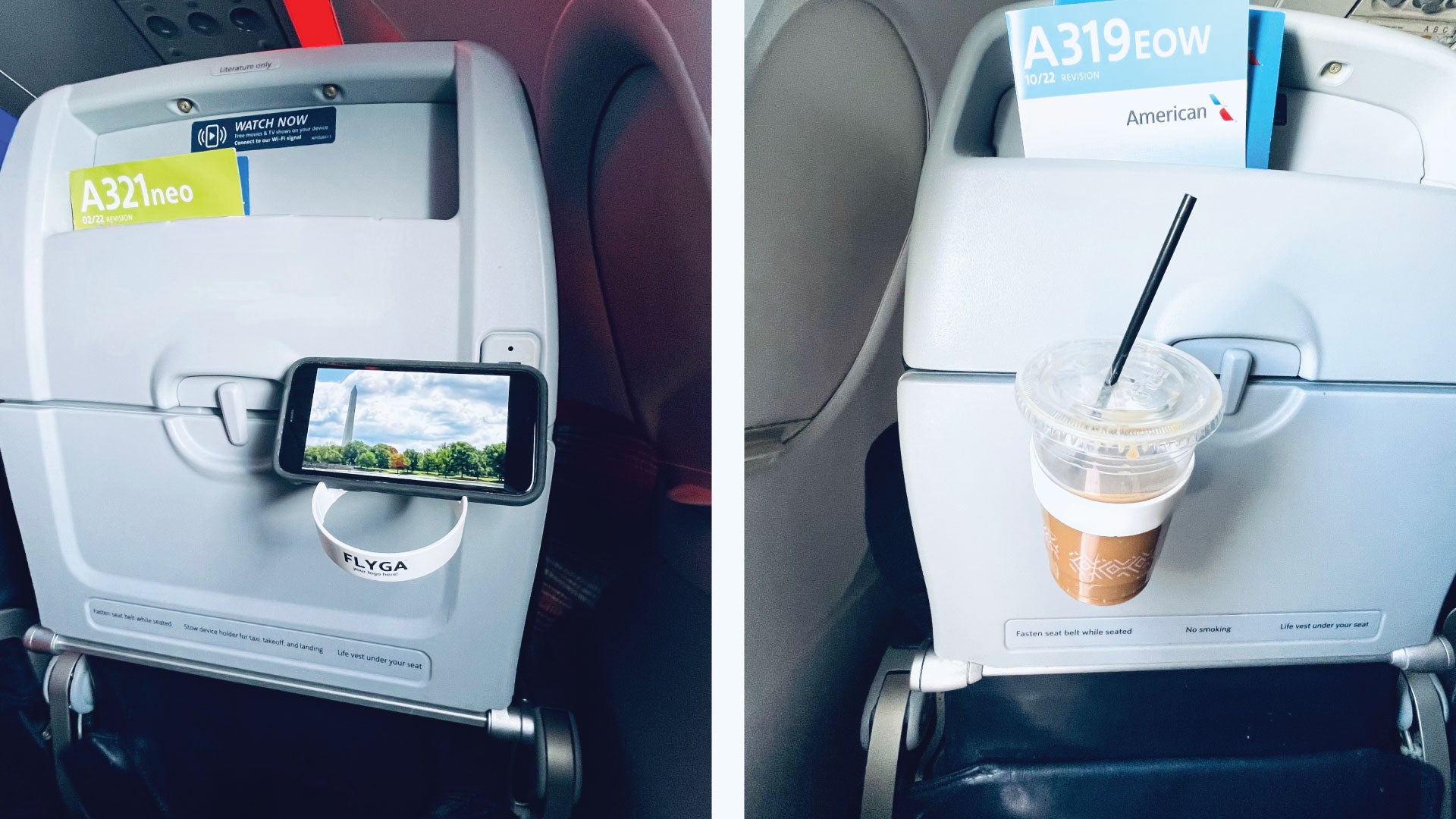 The Airplane Drink / Phone Holder by FLYGA, making your flight better!